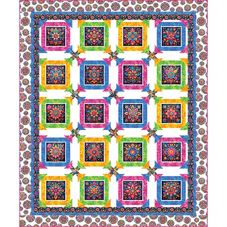 Jubilee Floral Extravaganza Quilt Kit, Advanced Beginner, 68 in X 82 in ...