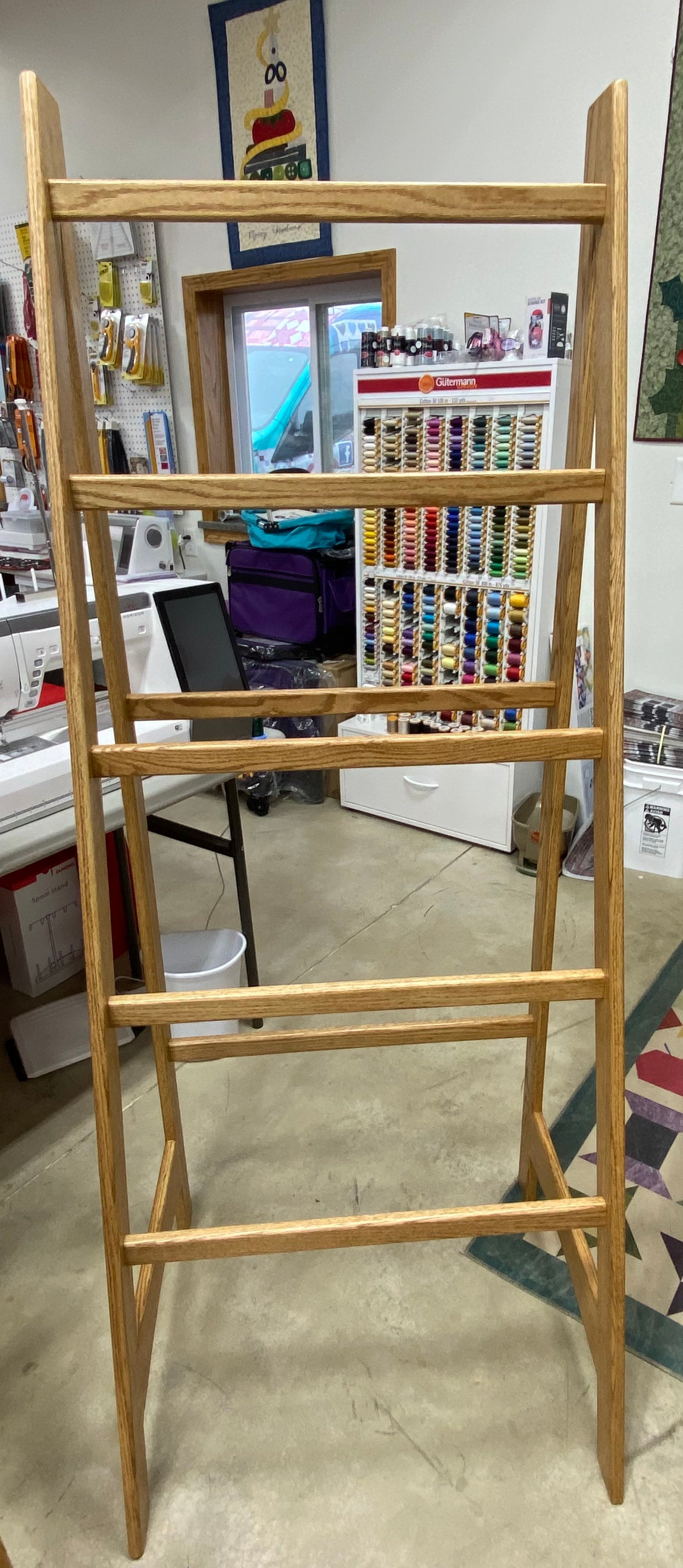 Wooden Ladder Quilt Rack | Kari’s Custom Quilting